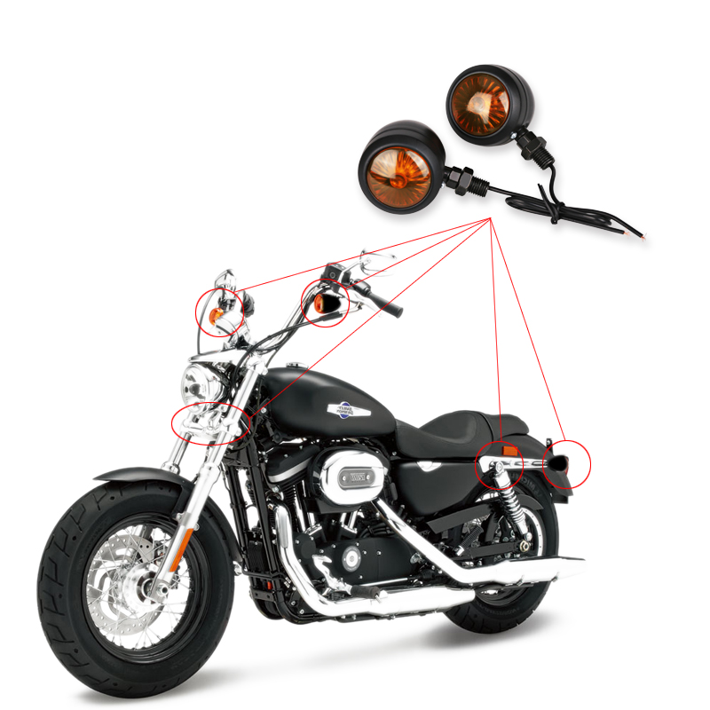 (Local Stock) 4PCS Motorbike Blinker Headlight Retro Motorcycle Turn ...