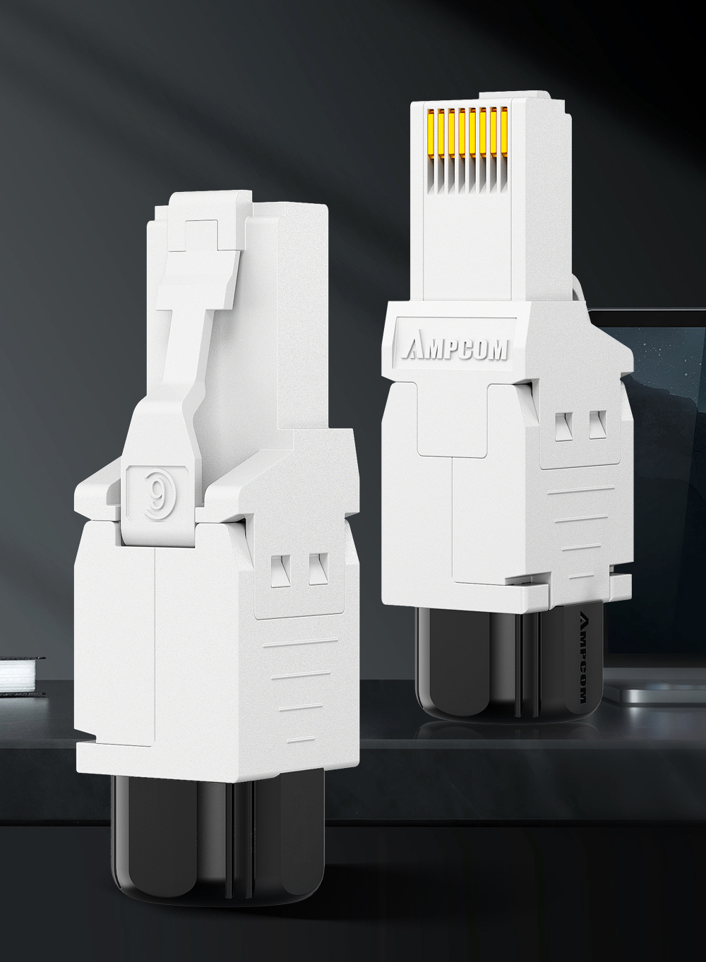 AMPCOM RJ45 Connectors Modular Plug, CAT6A CAT6 UTP Network Toolless Connector Ethernet Plugs ...