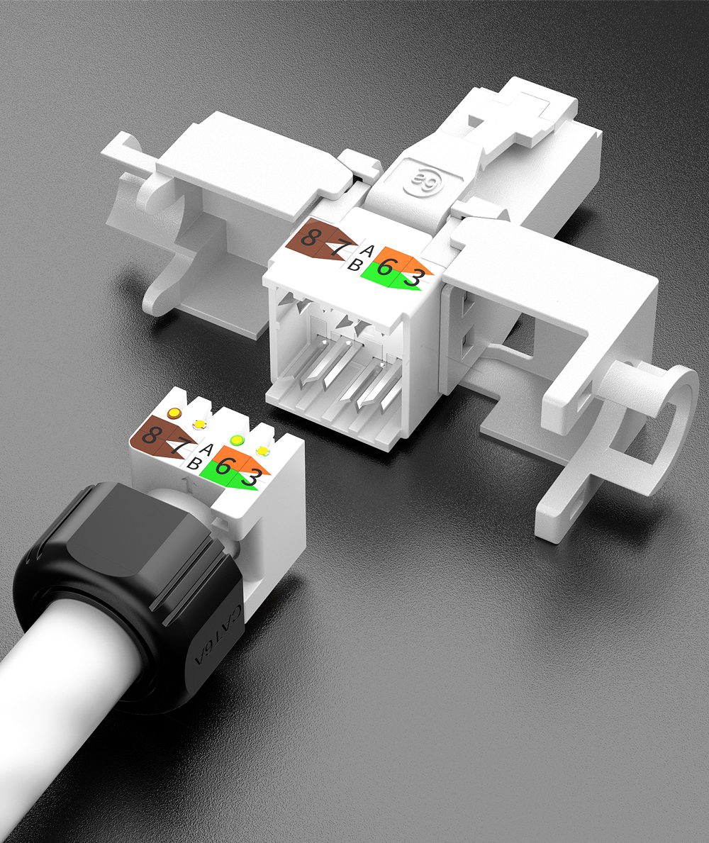 AMPCOM RJ45 Connectors Modular Plug, CAT6A CAT6 UTP Network Toolless ...