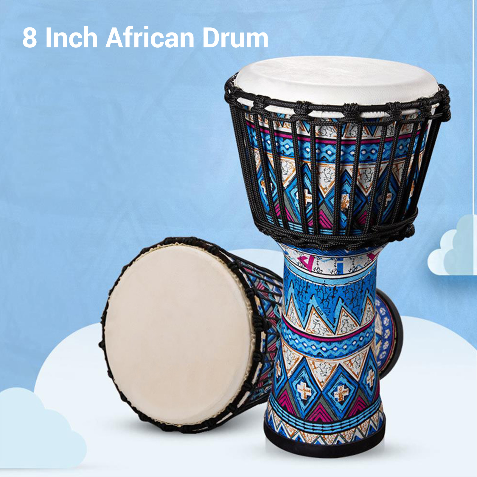 [LOCAL SHOP] 8 Inch Portable African Drum Djembe Hand Drum with ...