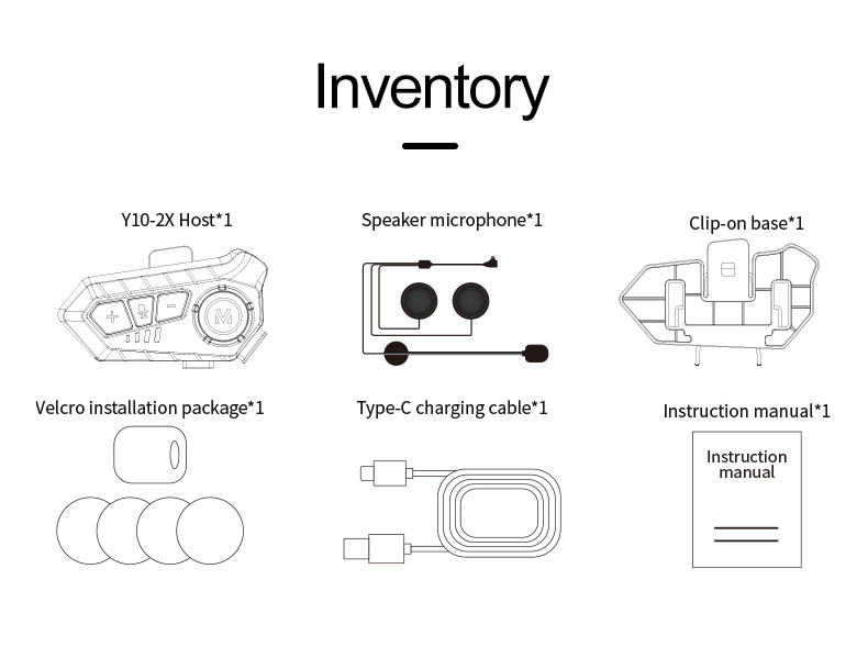 Y10 2X Motorcycle Helmet Headset Intercom 2 Rider Talk At The Same Time ...