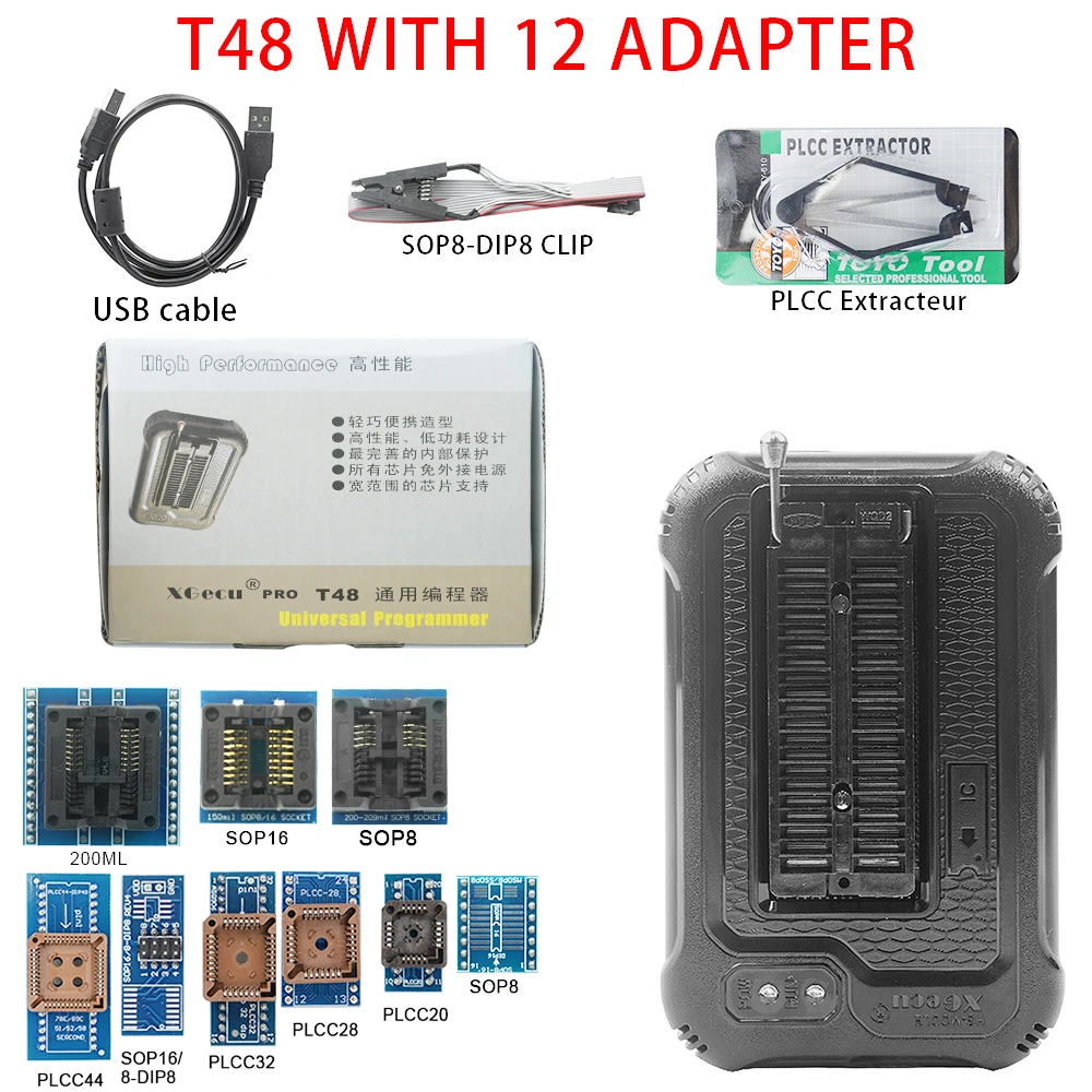 ⭐⭐⭐XGecu T48 (TL866-3G) Programmer Support 31000 ICs for SPI/Nor/NAND ...