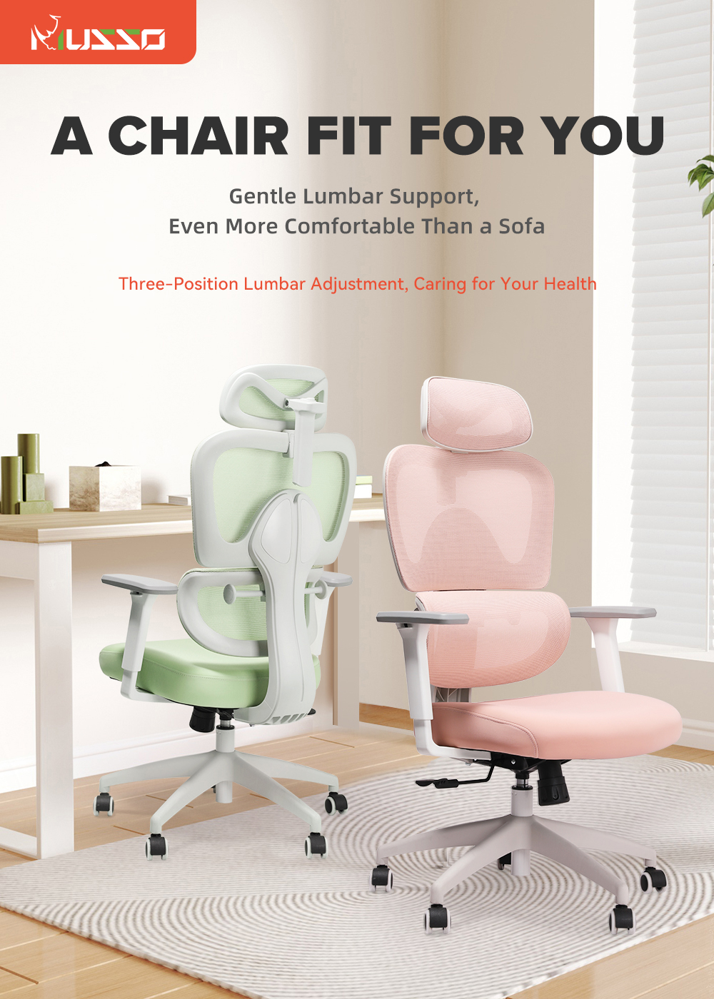 MUSSO E600 SE Ergonomic Chair 3D Handrail and Adjustable Headrest with ...