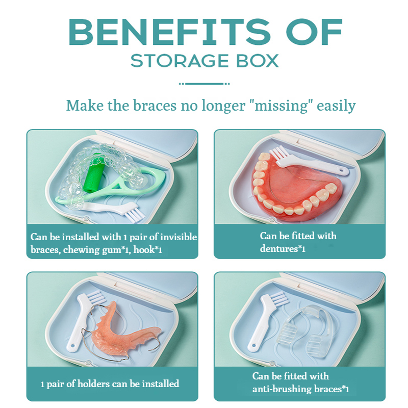 MEYARN Teeth Aligners Retainer Case Storage Box for Dentures Breathable ...