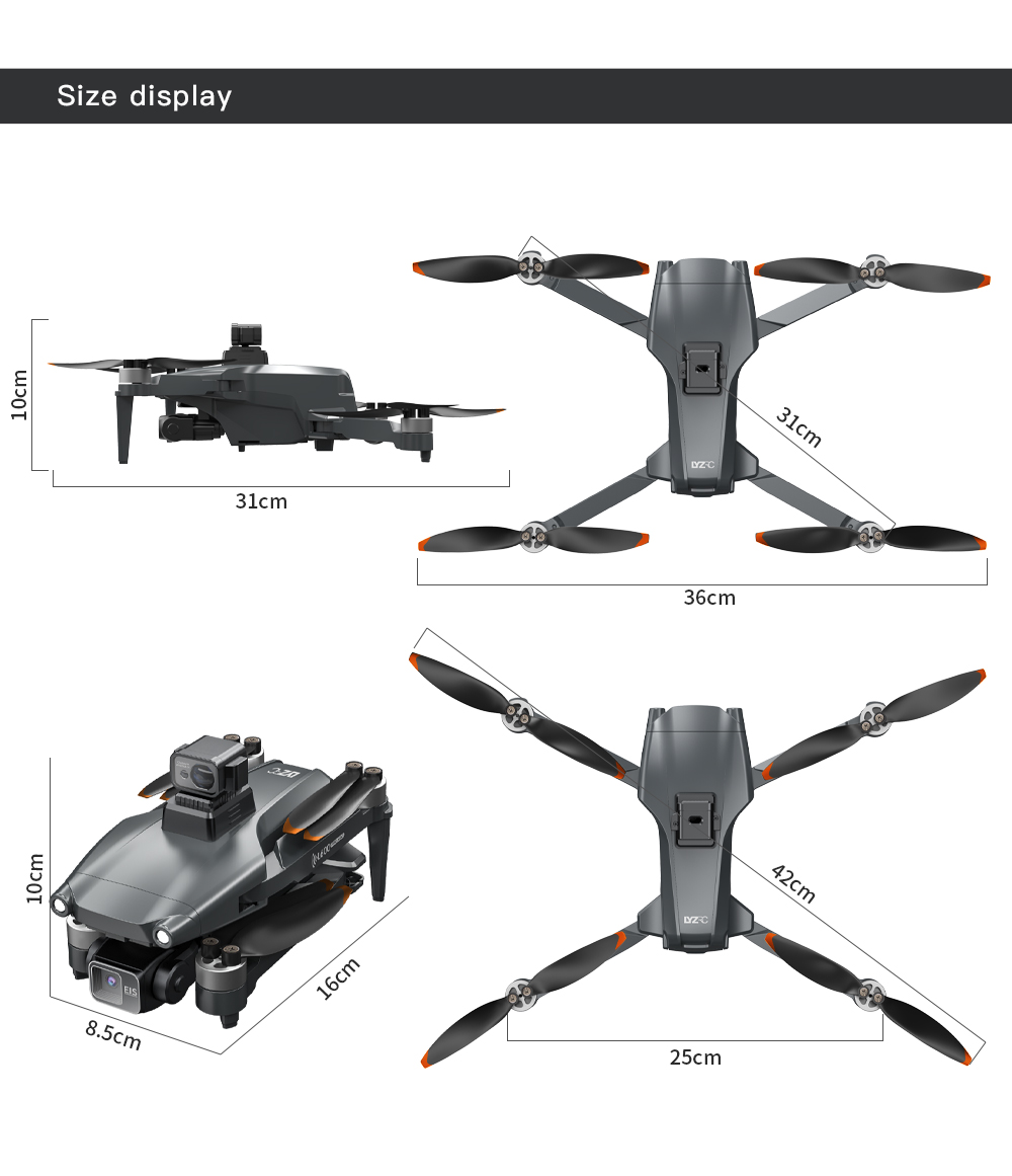 New L600-1 PRO MAX/L600 PRO MAX 3KM Distance RC Drone EIS 4K HD Dual ...