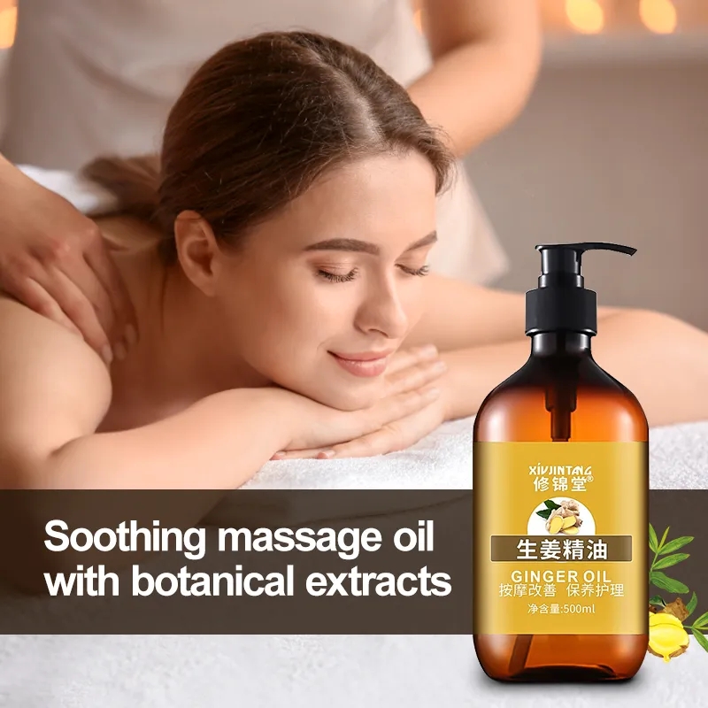 500ML Ginger Oil for Slimming Hot Massage Oil Lymphatic Ginger Oil Pain ...