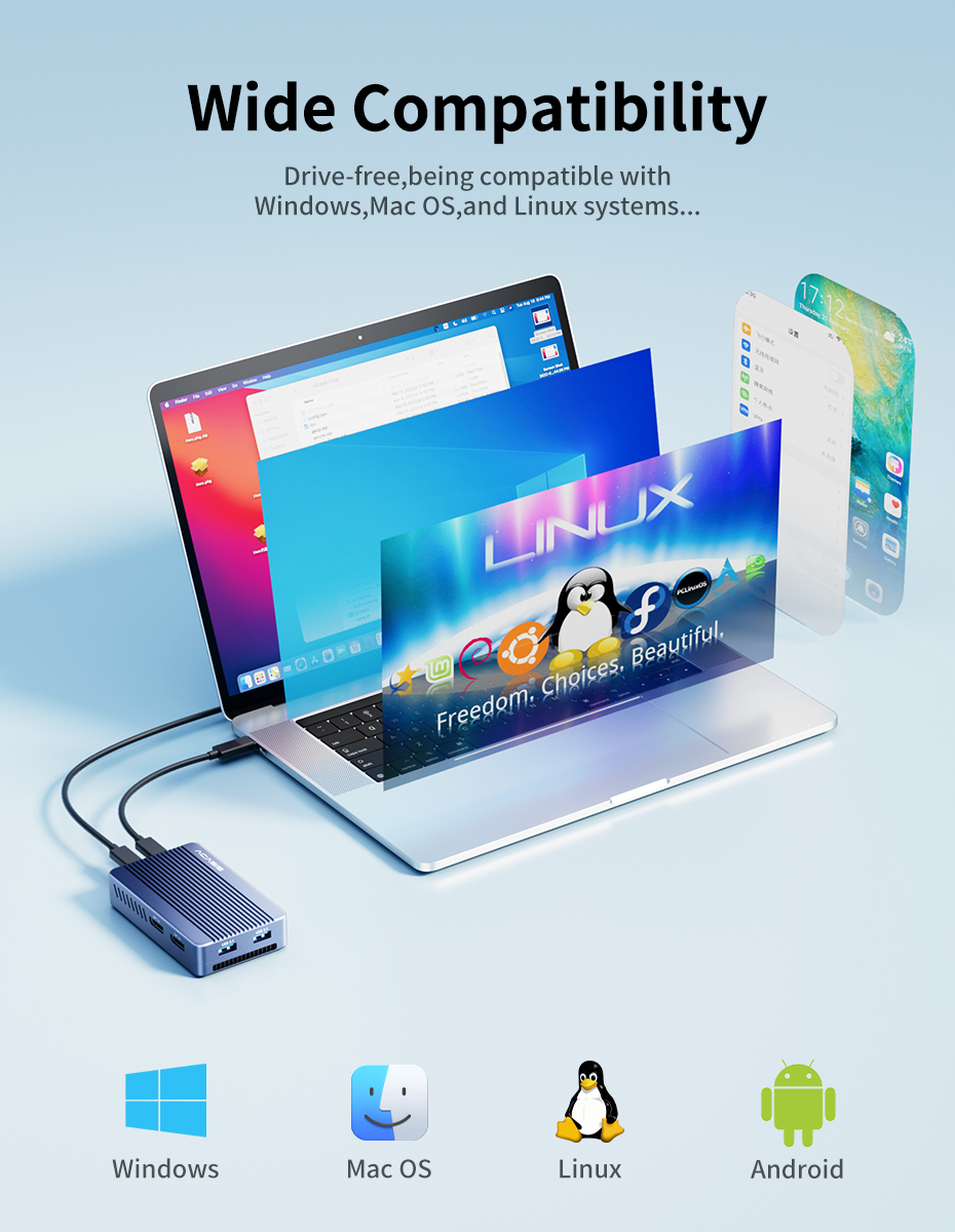 ACASIS Enclosure Docking StationCompatible with Thunderbolt 4/3 M.2 ...