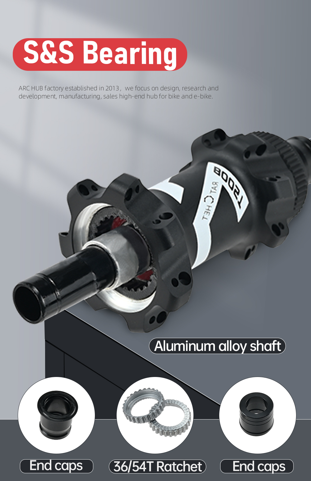 ARC 28 Holes MT051F/R Boost Hub DT Ratchet 36T/54T Straight Pull Centre ...