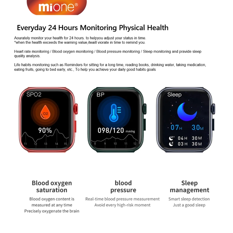 MIONE Smart Watch Ultra 9 Max 2.09 Inch Sport Watch Series 8 Magnetic ...