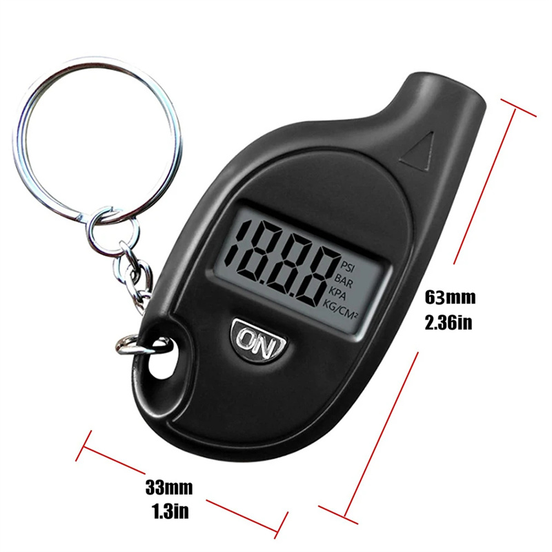 Mini Digital Lcd Display Tire Gauge Car Mini Keychain Tire Air Pressure ...