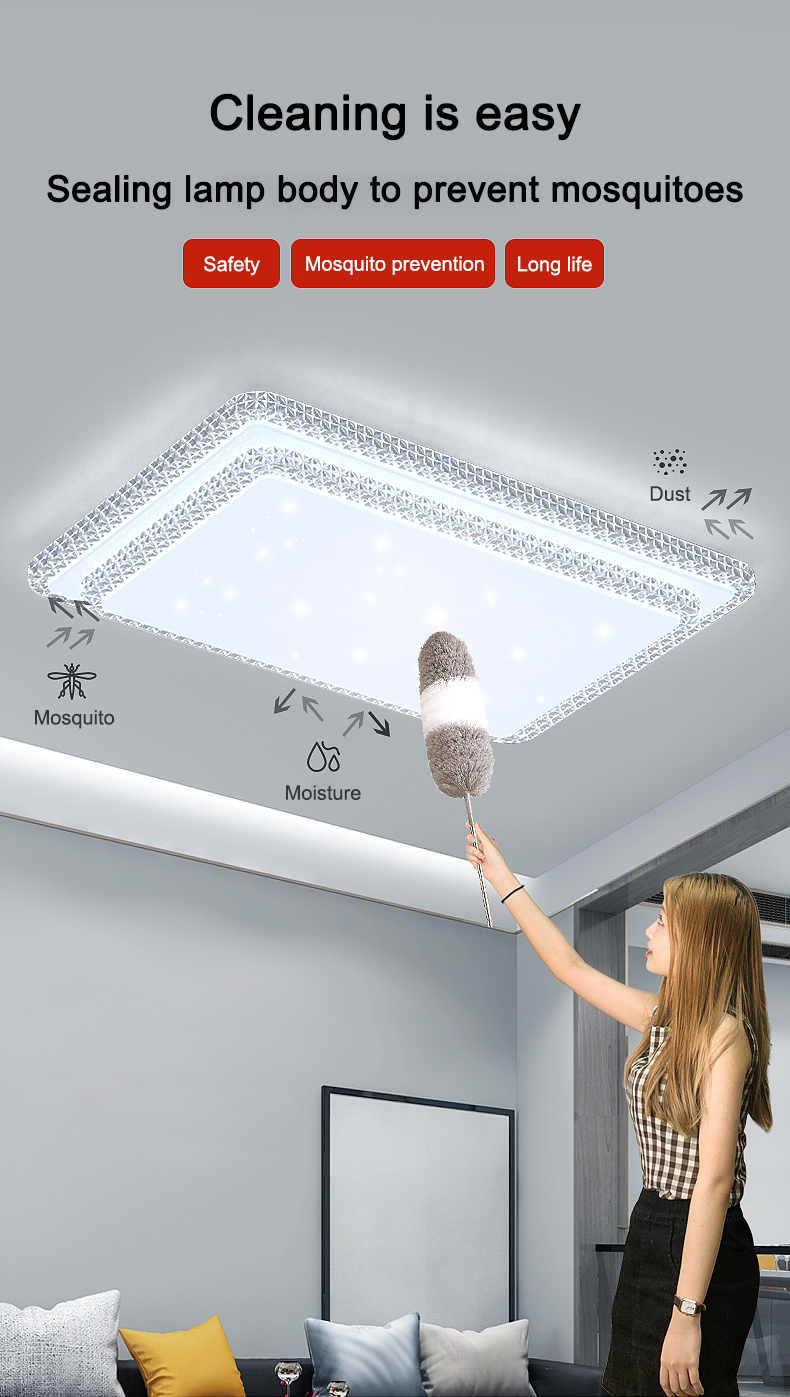 DBODHI LED Ceiling Light Diamond Light Bedroom Light Thricolor Dimming ...