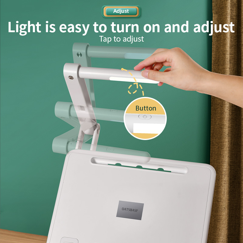 OATSBASF Retractable Computer Stand Reading Table With Led Light Laptop ...