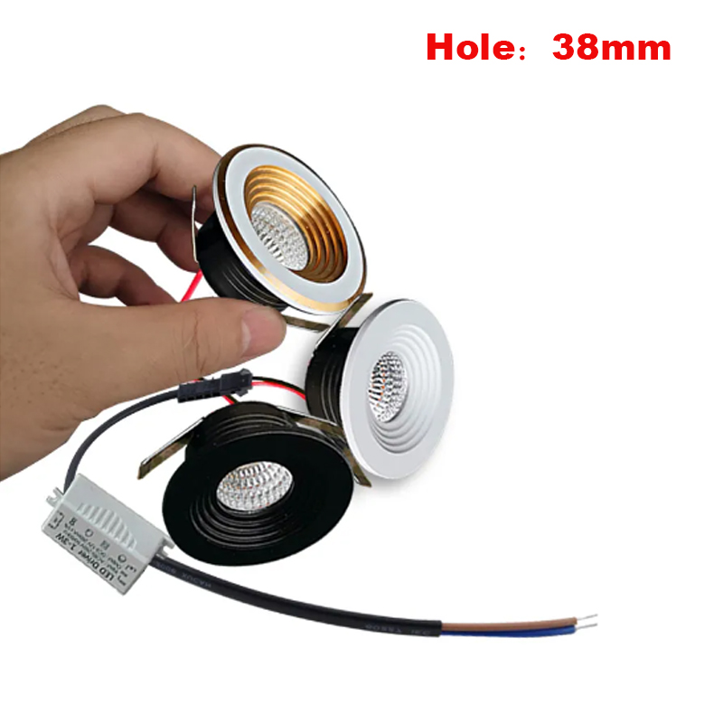 【38mm hole】Recessed Mini Spotlight 3w LED Indoor Ceiling Light Deep ...