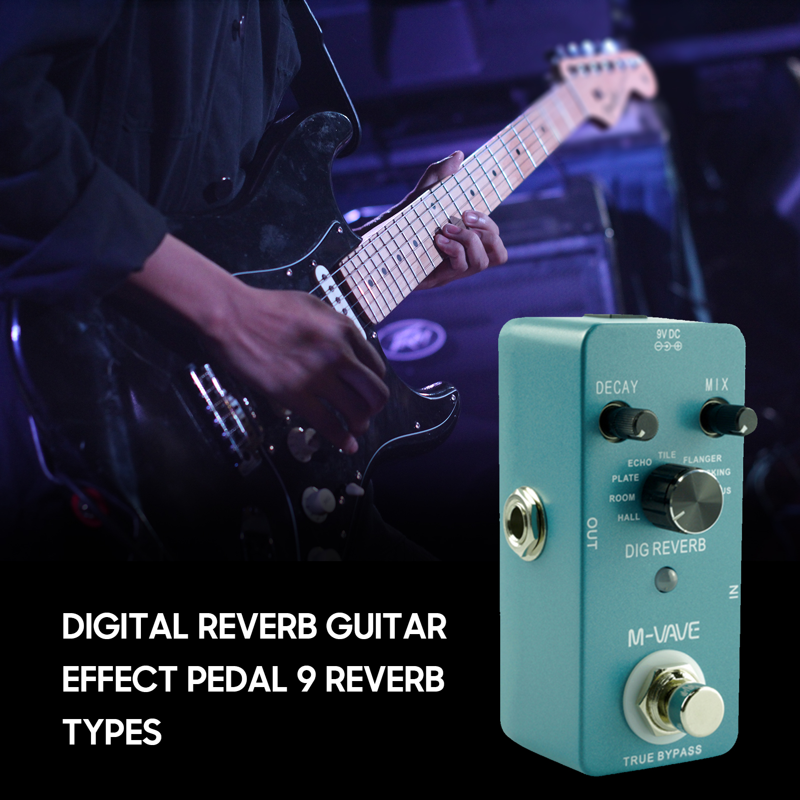 [COD] M-VAVE DIG REVERB Digital Reverb Guitar Effect Pedal 9 Reverb ...