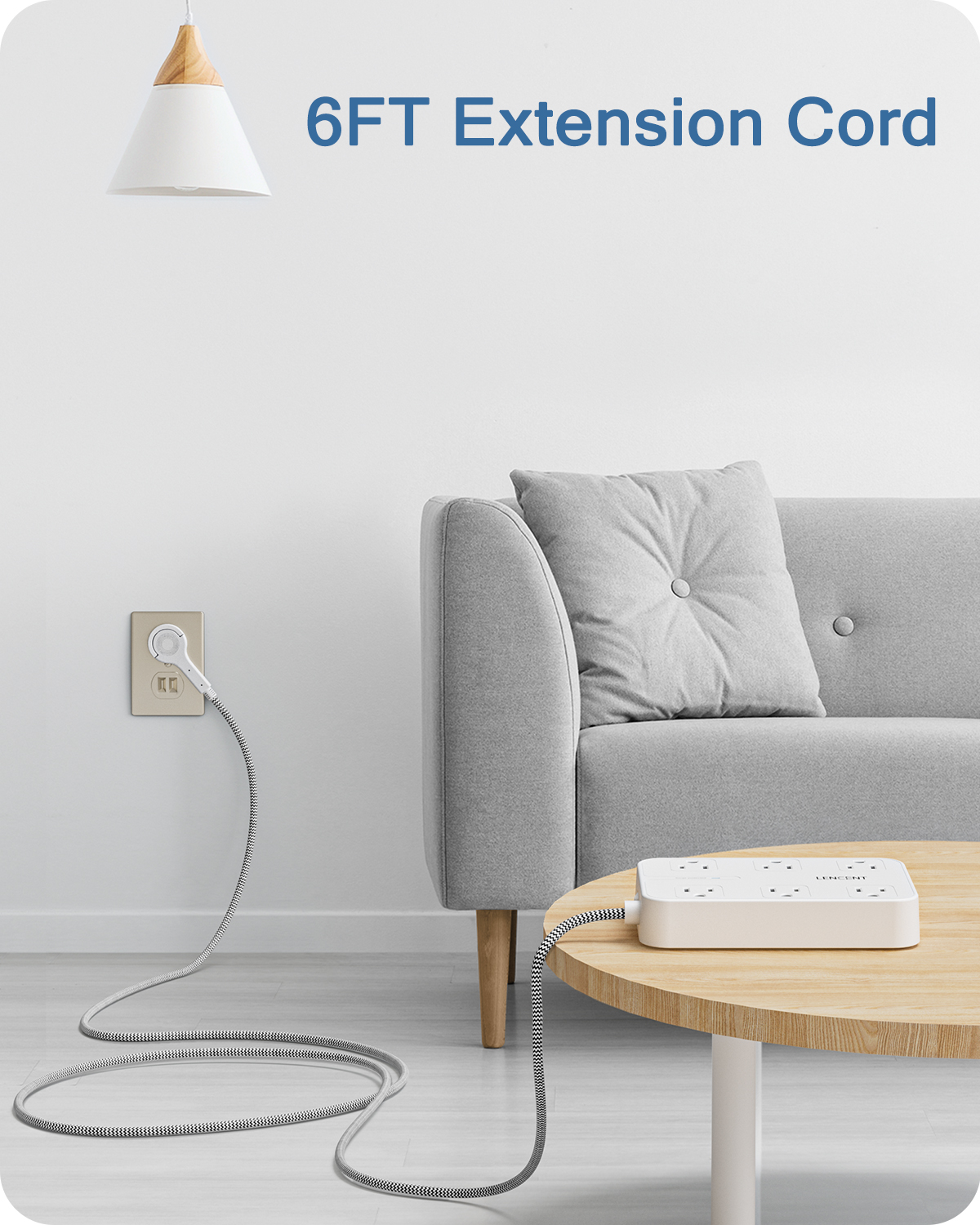 LENCENT 2 Prong Power Strip, 3 to 2 Prong Outlet Adapter, Two Prong ...