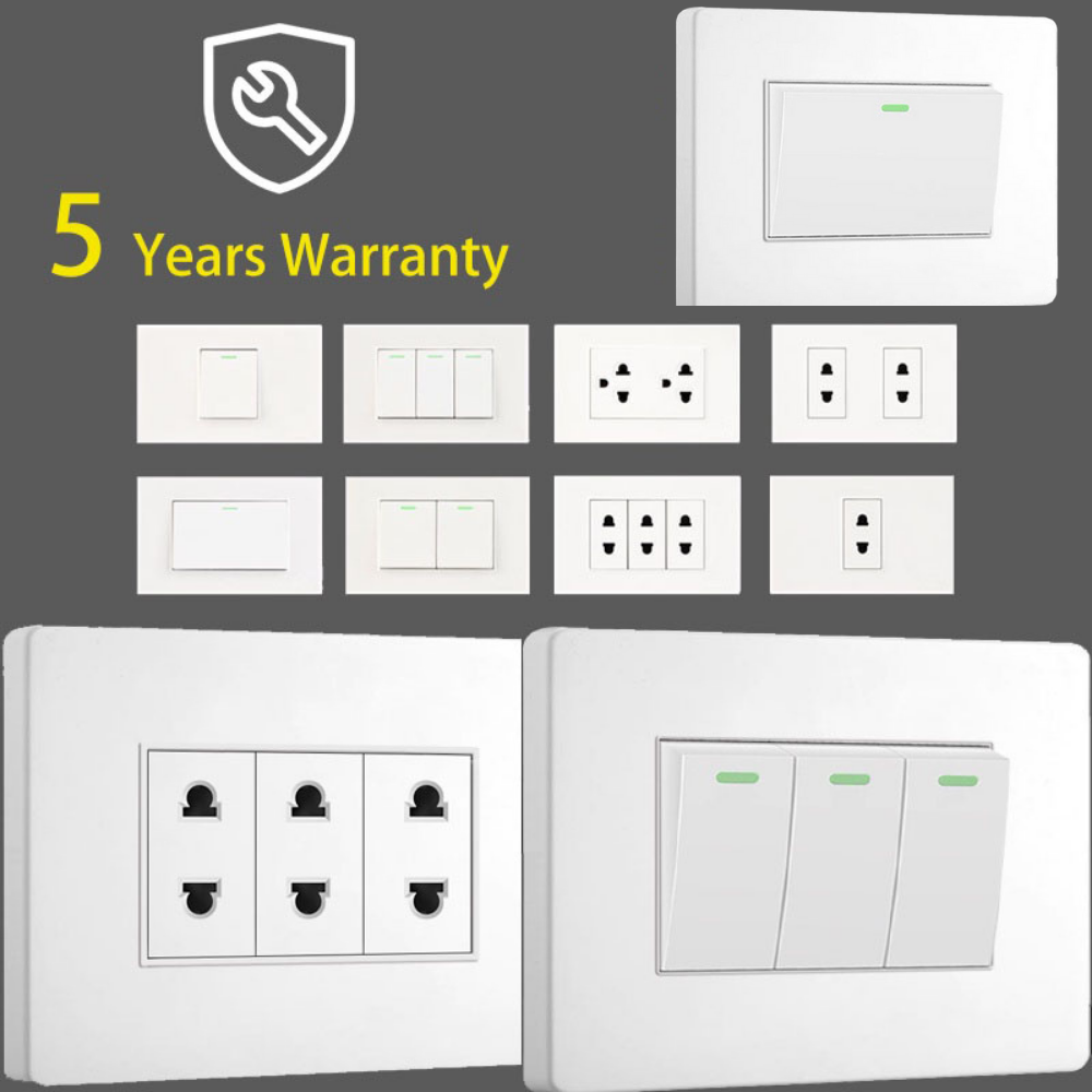 【Spot goods】FRM Wall Switch Light Modern Wall Socket White PC Flame ...