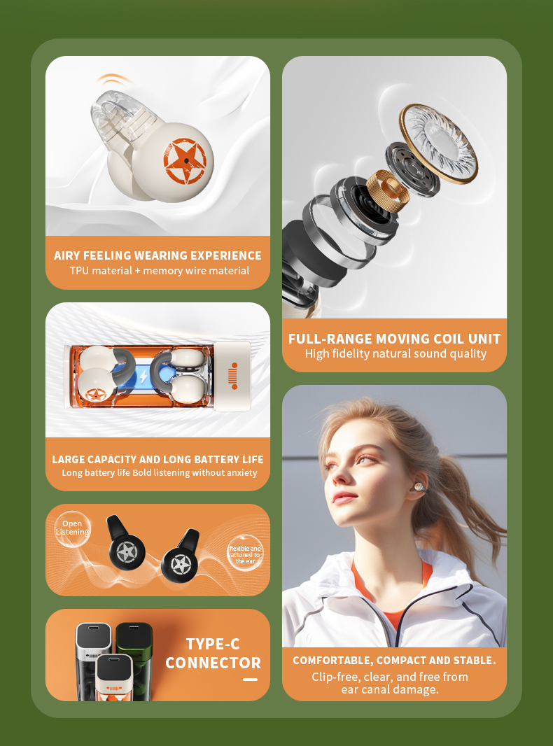 [Local delivery] Jeep EC002 Wireless Earbuds HiFi Sound Bone Conduction ...