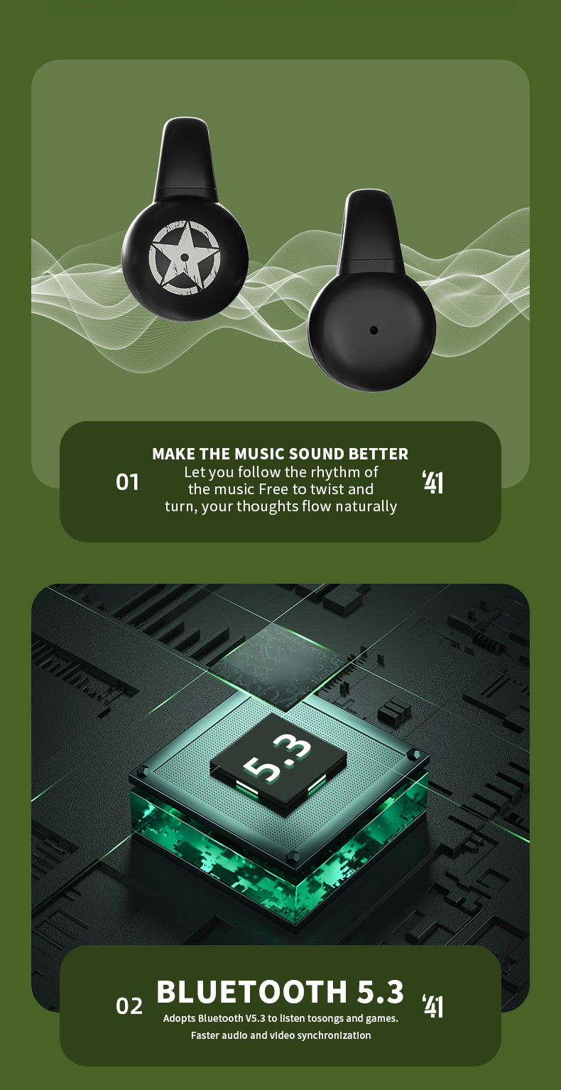 [Local delivery] Jeep EC002 Wireless Earbuds HiFi Sound Bone Conduction ...