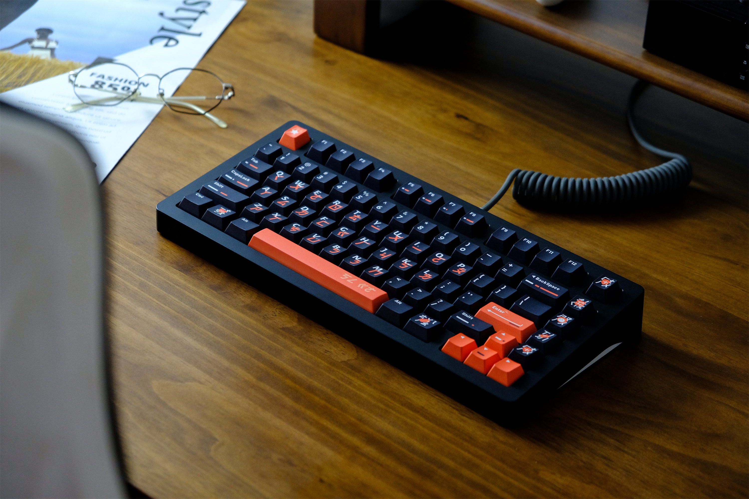GMK Black orange phonetic keycaps, 151 Keys keycaps Cherry Profile DYE ...