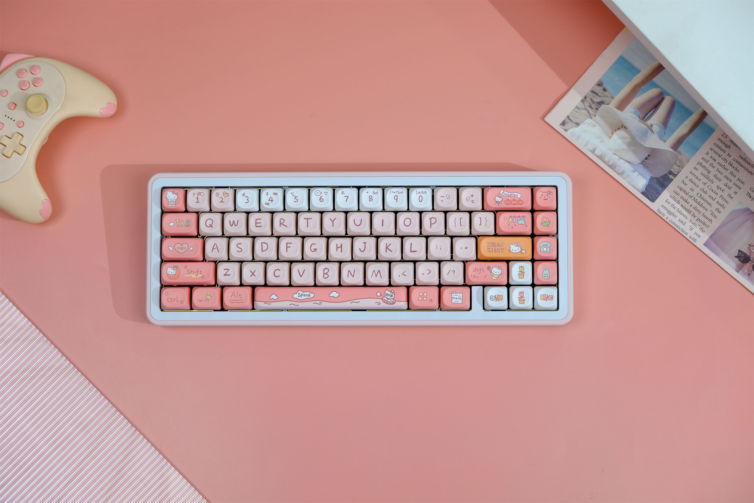 GMK Kitt cat keycaps, 126 Keys keycaps MOA Profile DYE-SUB Personalized ...