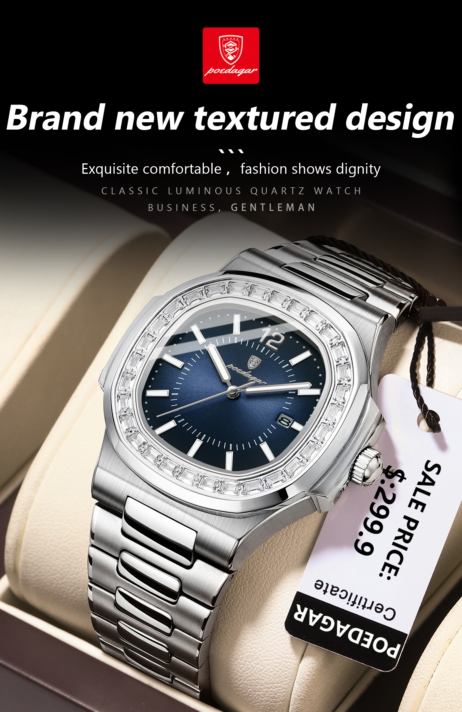 POEDAGAR Relo Fashion Watch For Men Waterproof Original Stainless Steel ...