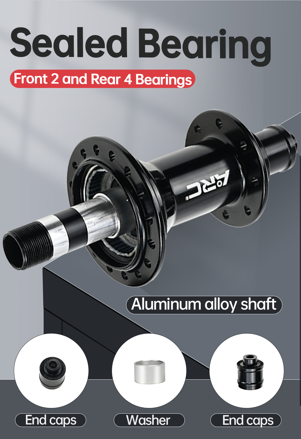 ARC Road Bike Hub 20/24 Holes 280g Aluminum Alloy 4 Sealed Bearing Hub ...