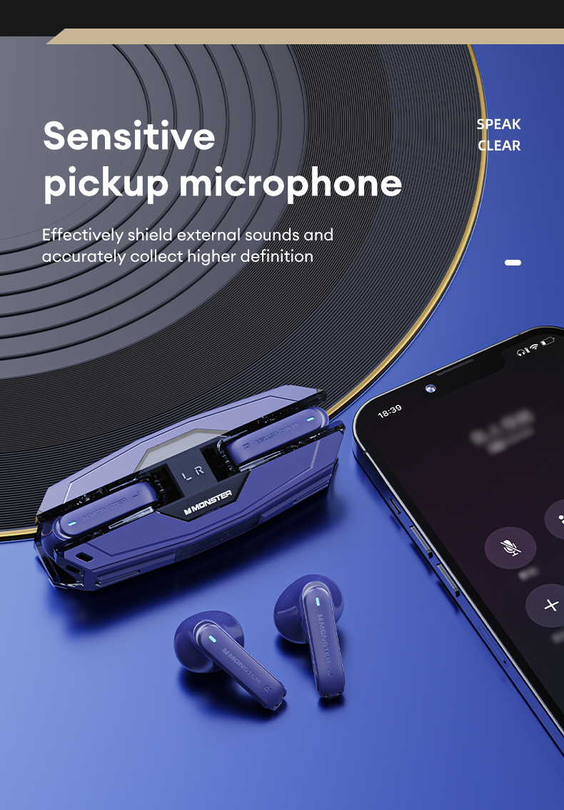Monster XKT08 PRO Bluetooth Earphone Wireless Earphone HiFi Sound ...