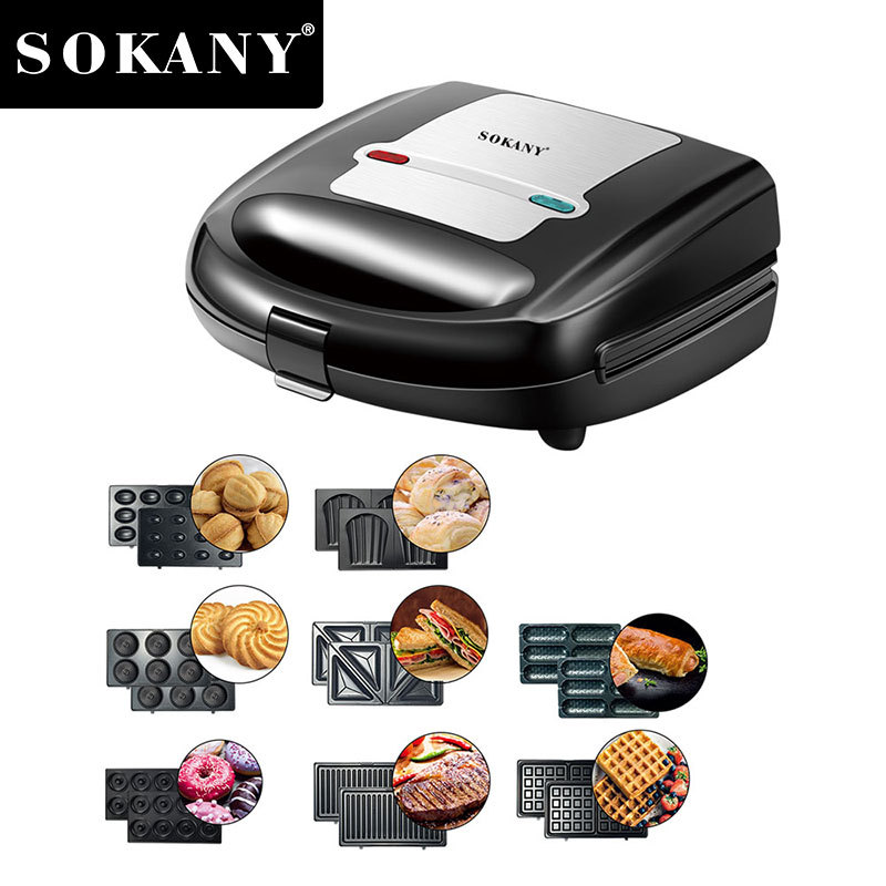SOKANY 8 in 1 Waffle Maker Electric 6 in 1 Donut Maker Machine ...