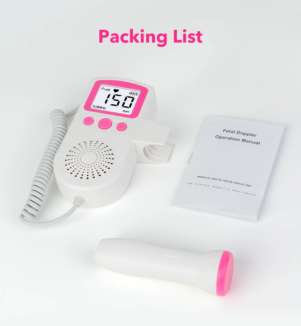 2.5MHz Ultrasound Doppler Fetal Portable Baby Monitor Pregnancy Women ...