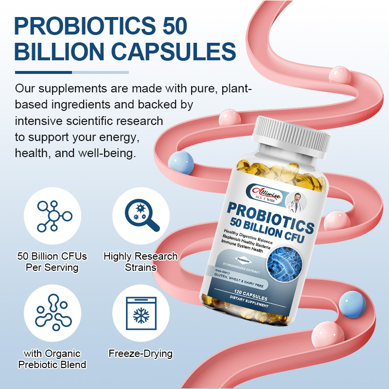 Alliwise Probiotics Daily Probiotic Supplement 50 Billion CFU for ...