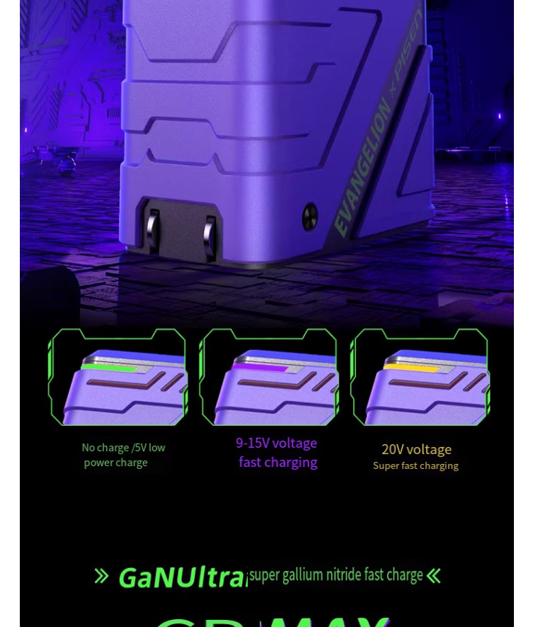 Pisen TPC04 [eva] Neon Genesis Evangelion Gallium Nitride Charger Head ...