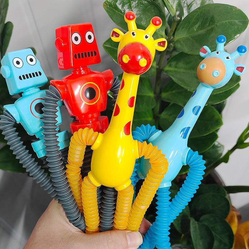 Novelty Decompression Toy Variable Suction Cartoon Giraffe Telescopic ...