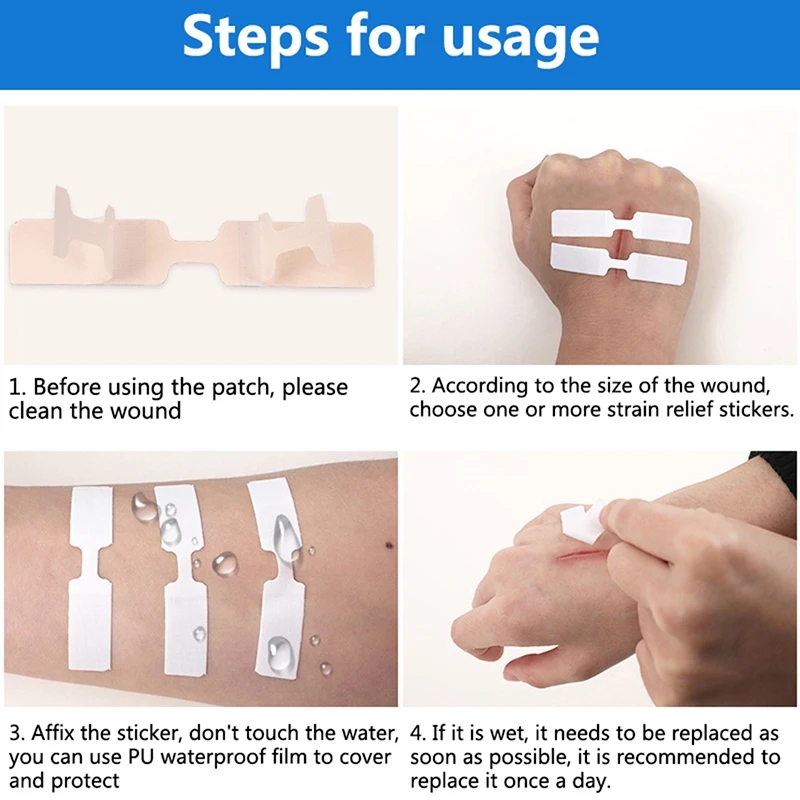 10pcs Waterproof Band Aid Butterfly Adhesive Wound Closure Band Aid ...