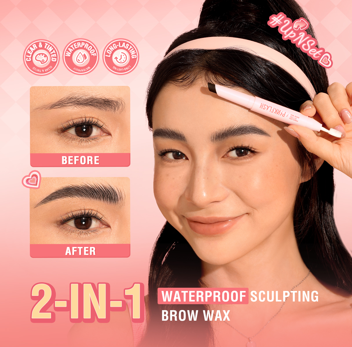Pinkflash 2-in-1 waterproof sculpting brow wax with Brush Long-lasting ...