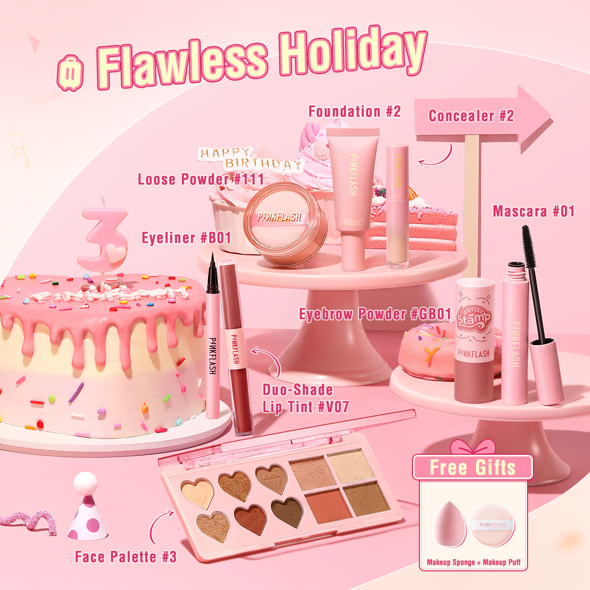 PINKFLASH 3 Years Anniversary Full Set 8 Pcs | Shopee Philippines