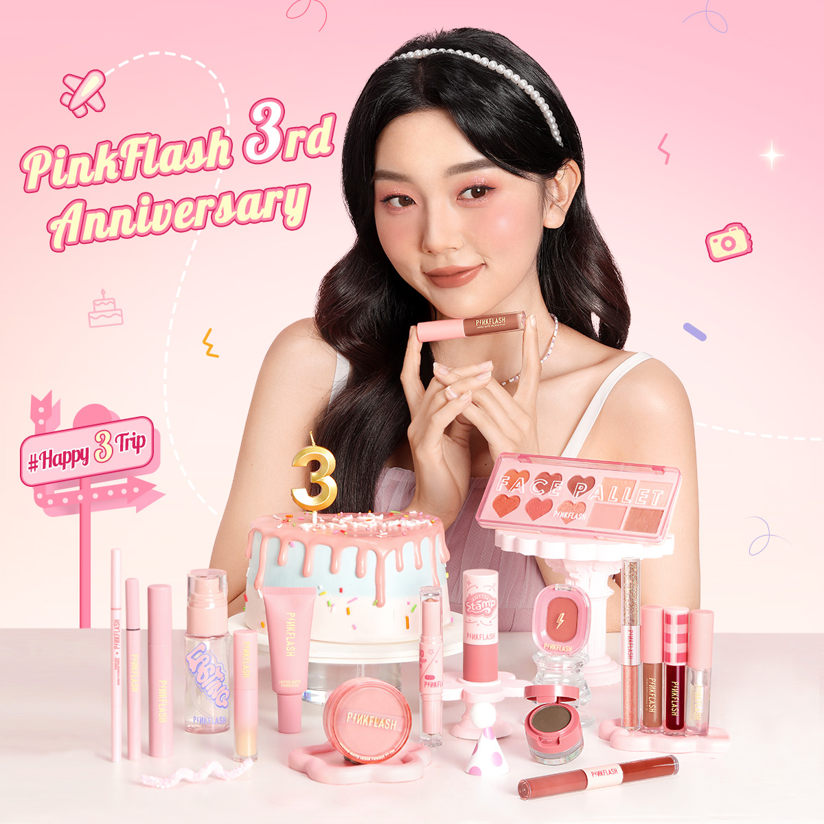 PINKFLASH 3 Years Anniversary Full Set 8 Pcs | Shopee Philippines