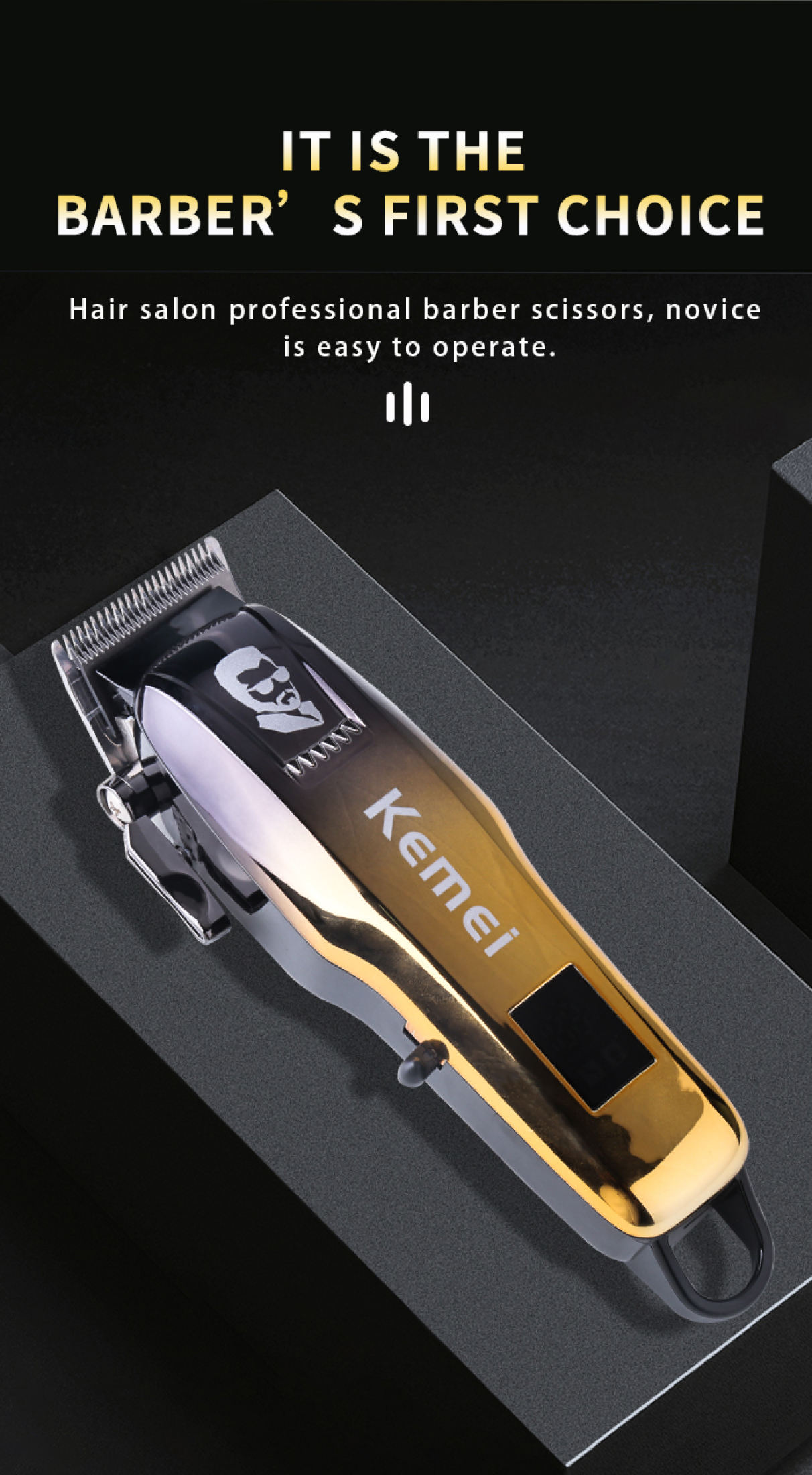 KEMEI Electric Hair Clipper SET USB Rechargeable Professional Barber Razor LCD Display Men's ...