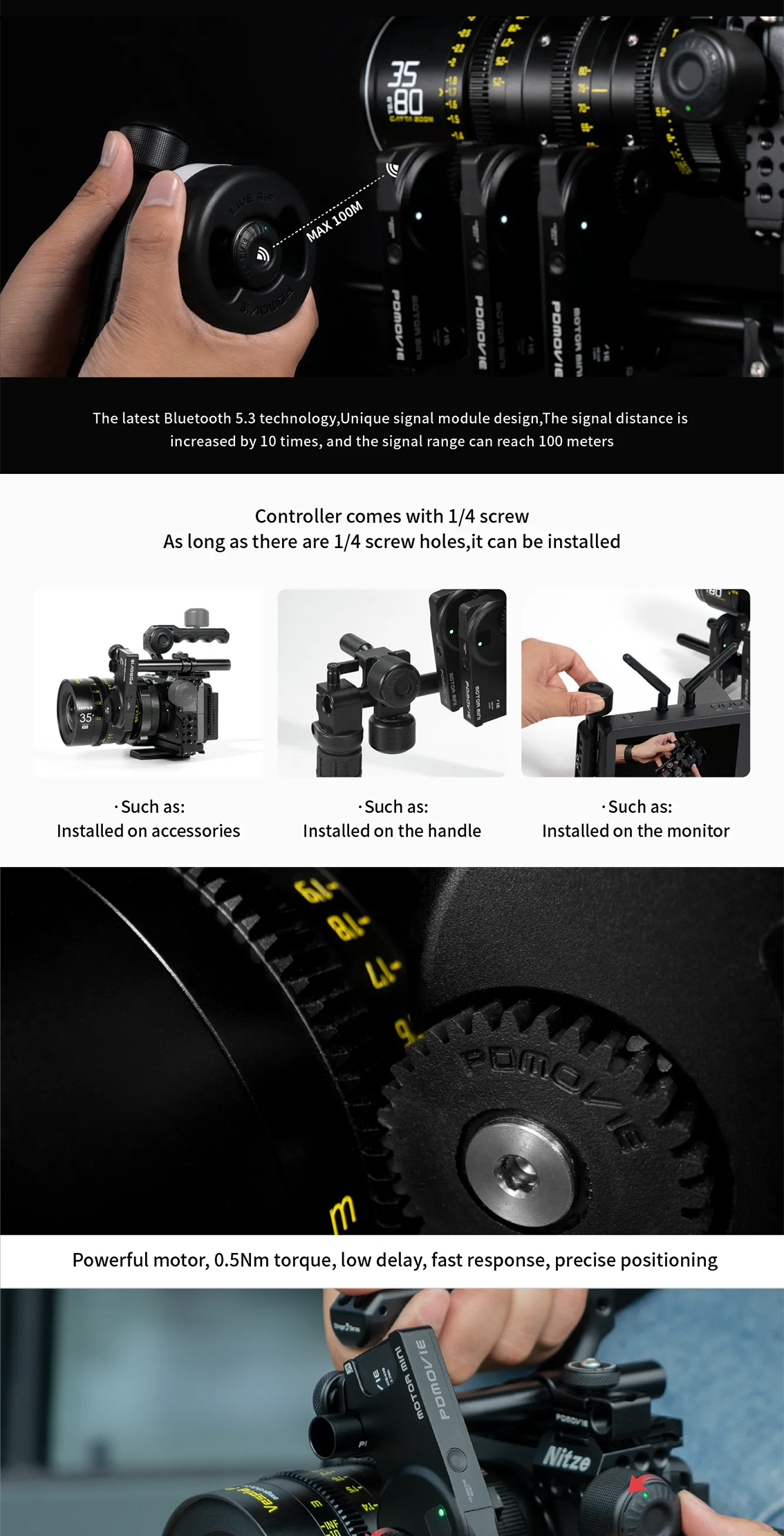 PDMOVIE LIVE AIR 3 Wireless Lens Control System / Wireless Follow Focus System PDL- AFX / PDL ...