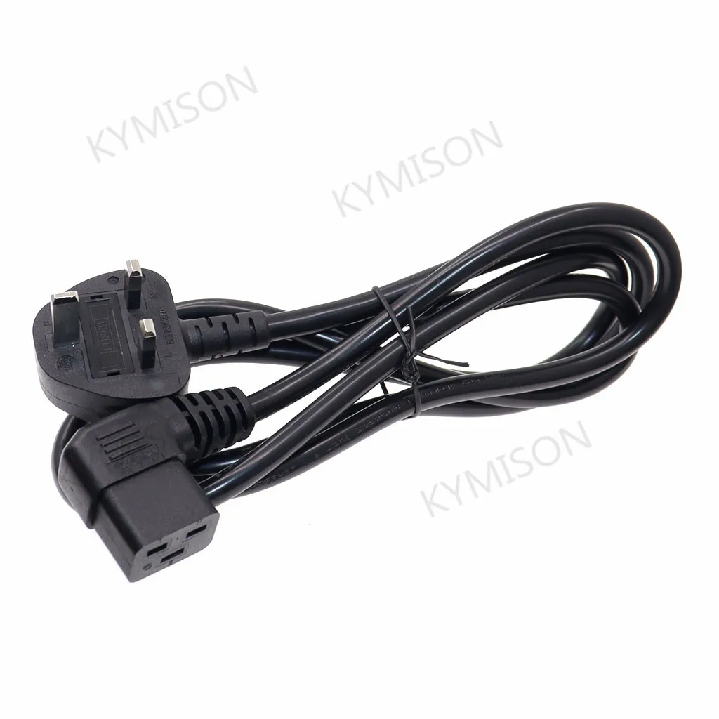 Right Angle C19 to UK BS1363 plug Power Cable for Server/PDU, Connected ...