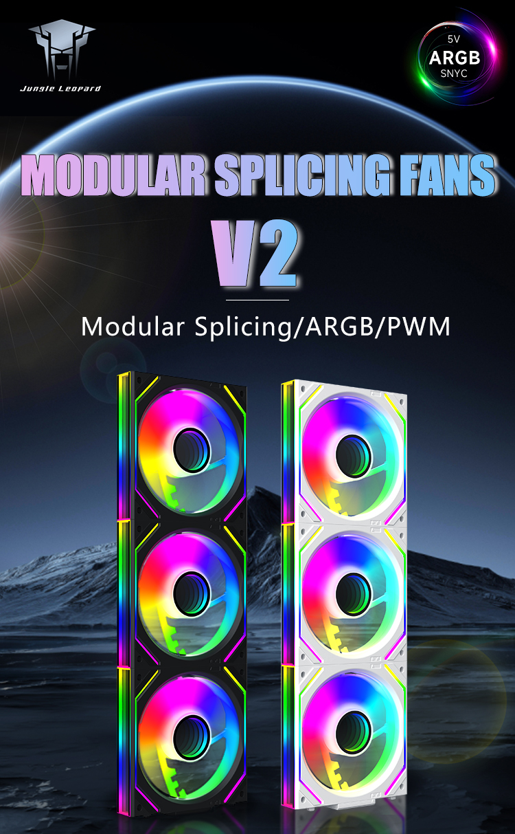 Jungle Leopard Interstellar V2 CPU Fan ARGB 120mm White Prism Lian li Same Model Infinite Mirror ...