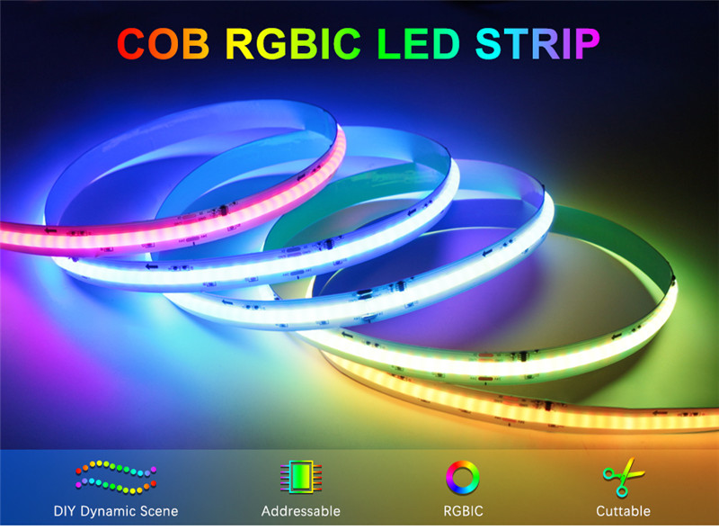 RGB Smart IC COB LED Strip Light Addressable 12V 24V Dream Color ...