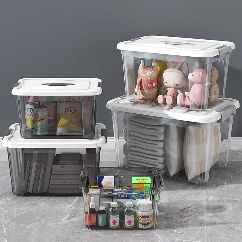 Sunlife Transparent Sundries Clothes Toys Storage Box Home Stackable ...