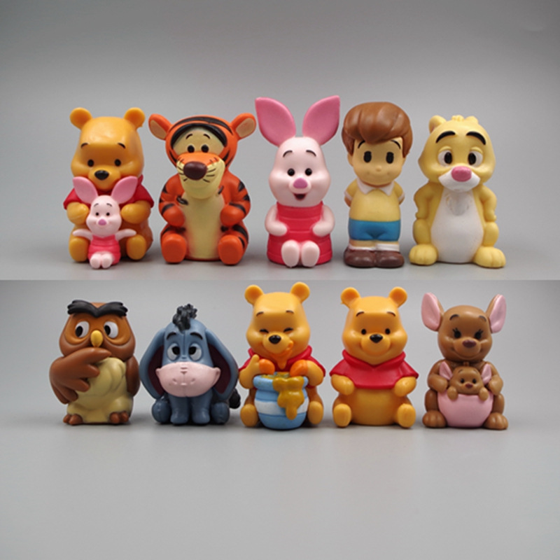 10Pcs/Set 5-6cm Disney Anime Cartoon Winnie the Pooh Piglet Robin ...