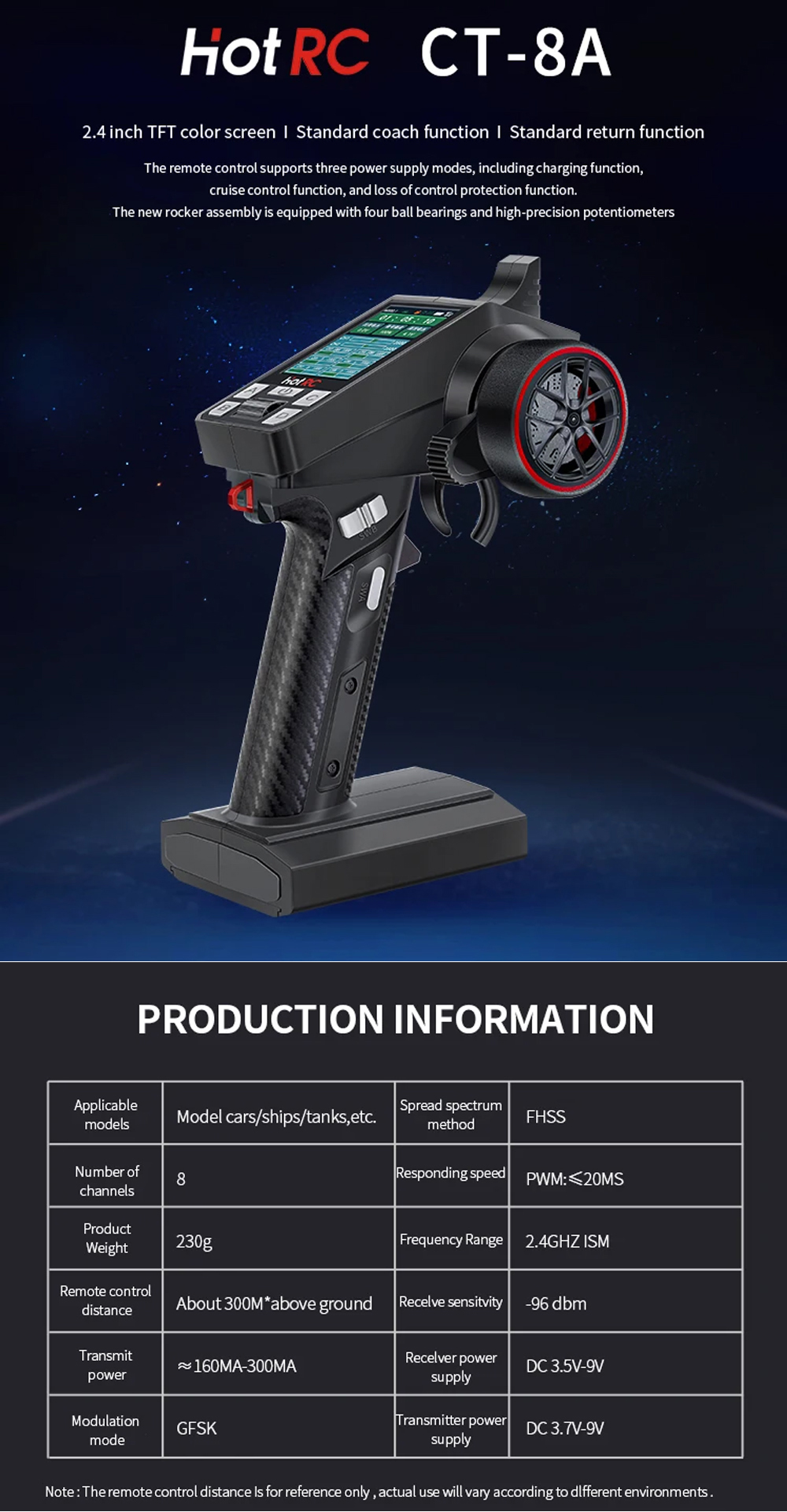 Hot RC CT-8A 8-Channel Remote Control 2.4G 8-channel Receiver For ...