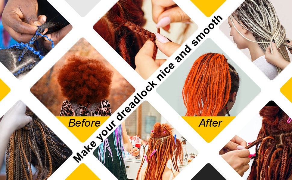 5Pcs Dreadlock Crochet Hook Tool Kit Braid Hair Dreadlocks Needle ...