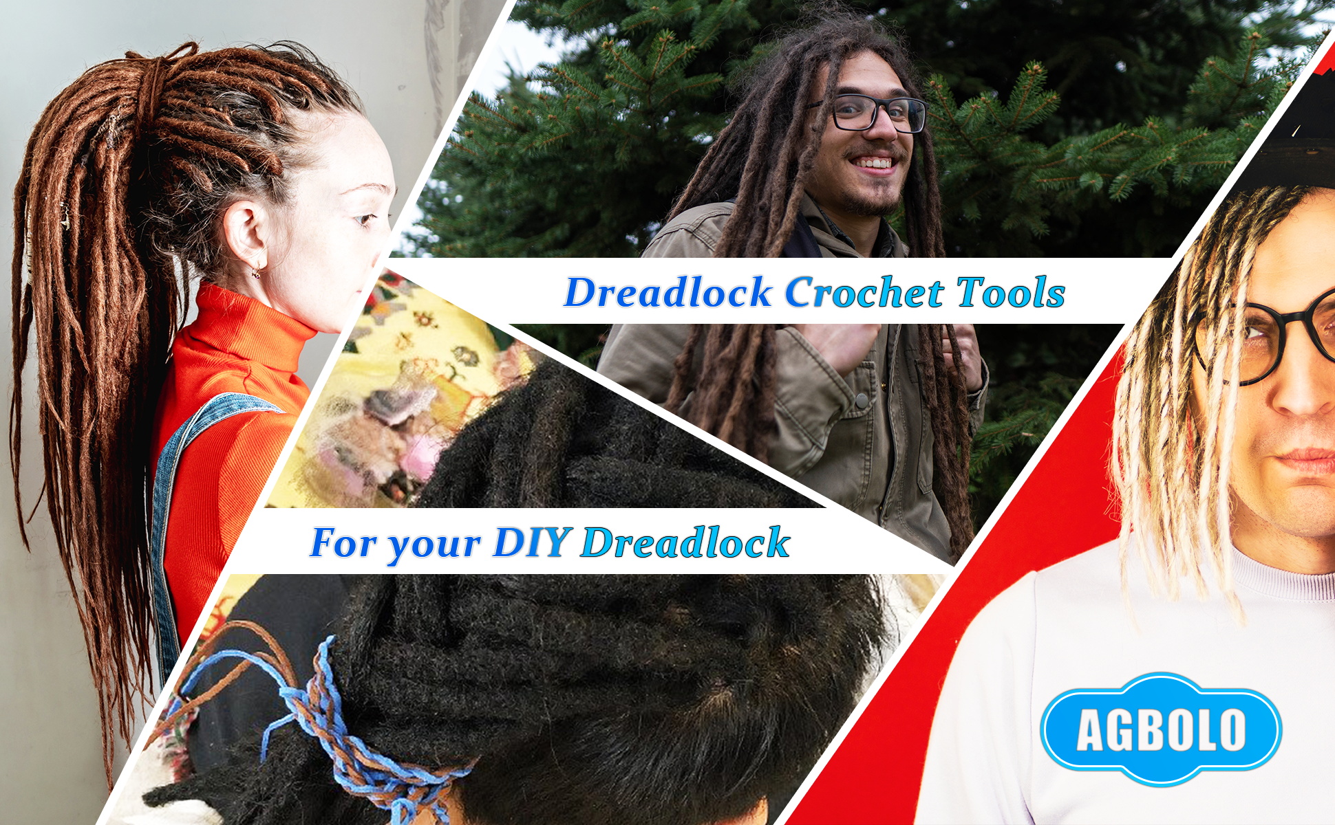 5Pcs Dreadlock Crochet Hook Tool Kit Braid Hair Dreadlocks Needle ...