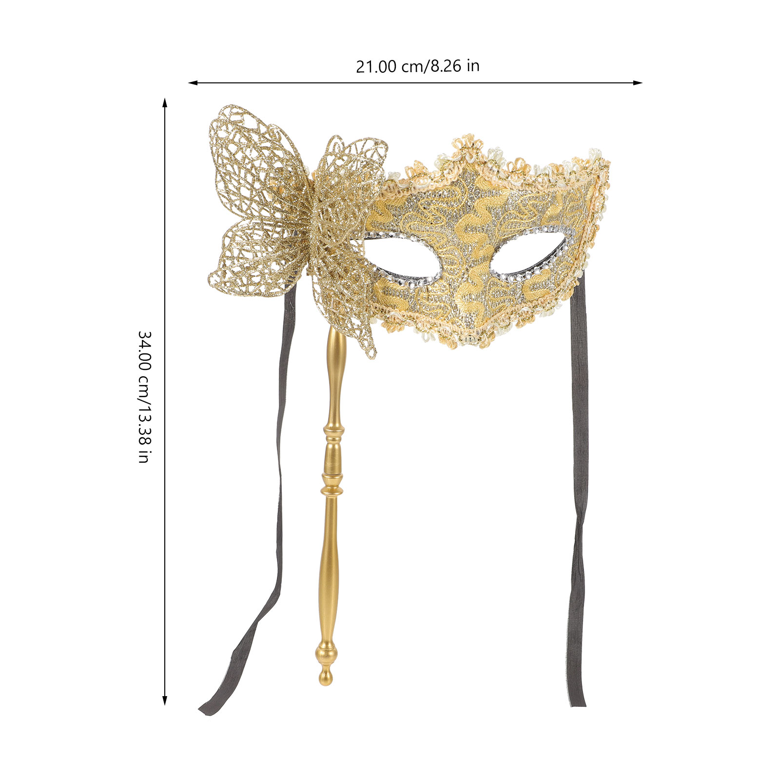 Masquerade Mask With Stick Fancy Dress Mask Dancing Party Mask Prom ...