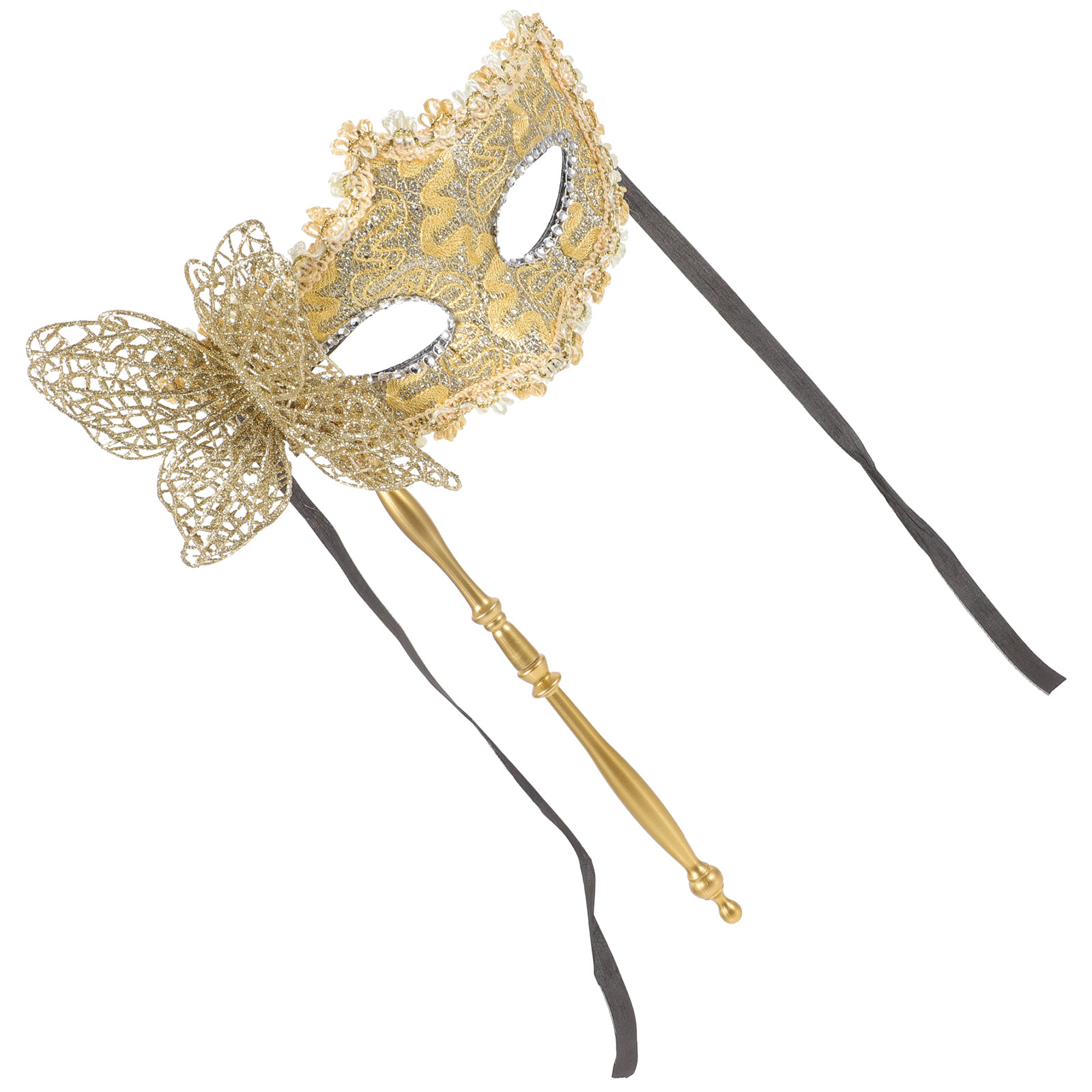 Masquerade Mask With Stick Fancy Dress Mask Dancing Party Mask Prom ...
