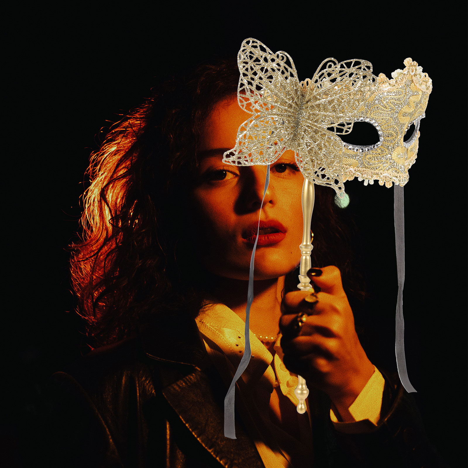 Masquerade Mask With Stick Fancy Dress Mask Dancing Party Mask Prom ...