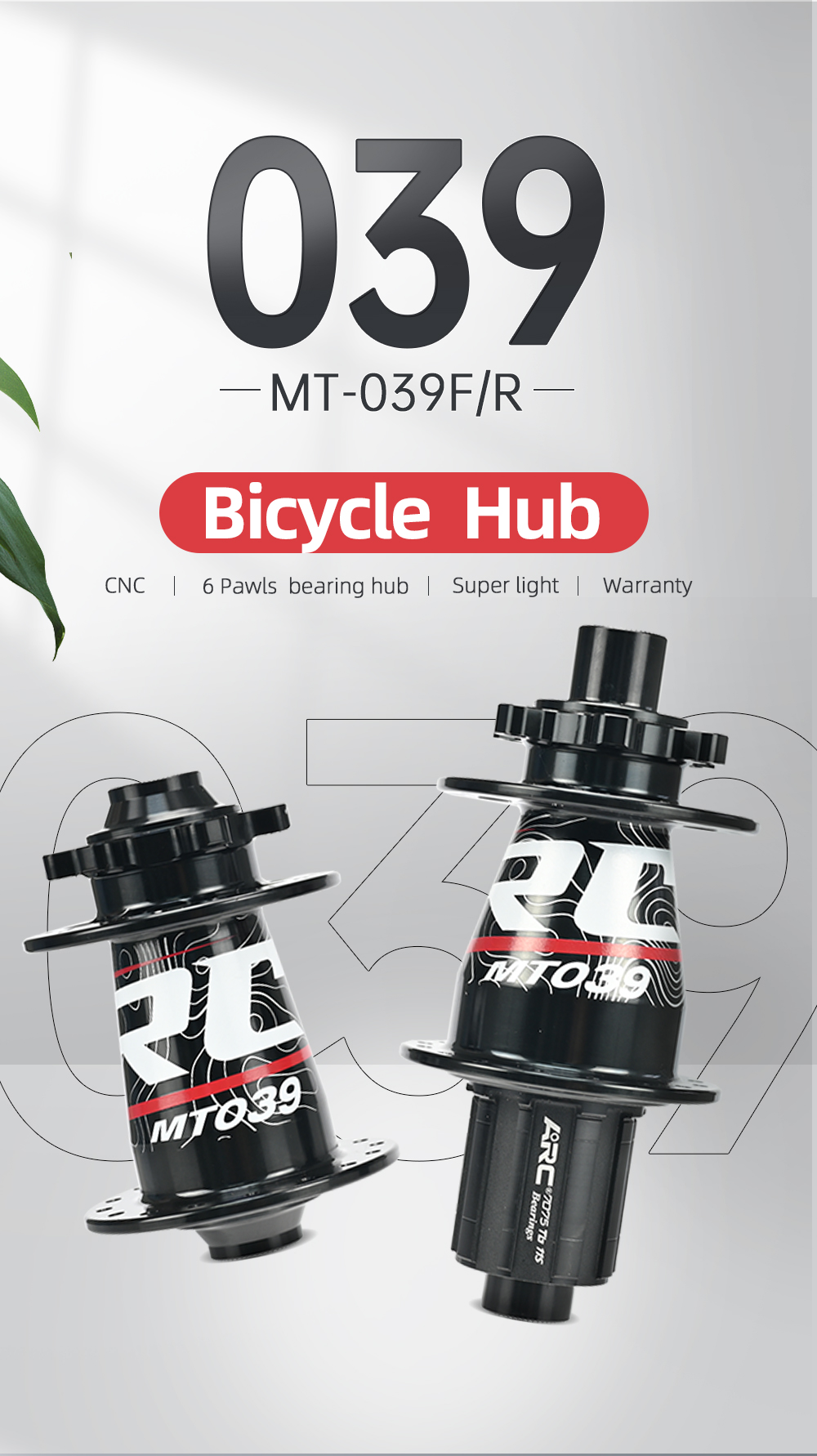 ARC MT039F/R MTB Hubs 32 Holes Red & Black Bucket Shaped High Quality ...